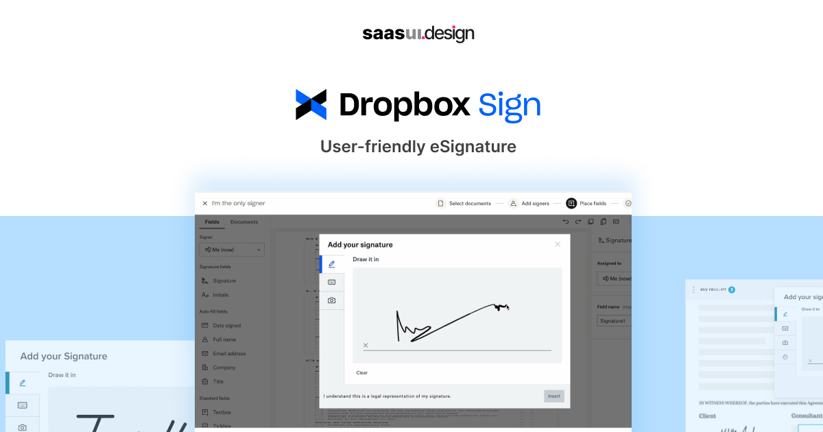 Dropbox Sign (formerly HelloSign) | UI, UX Design | SaaS | Application Design | saas ui